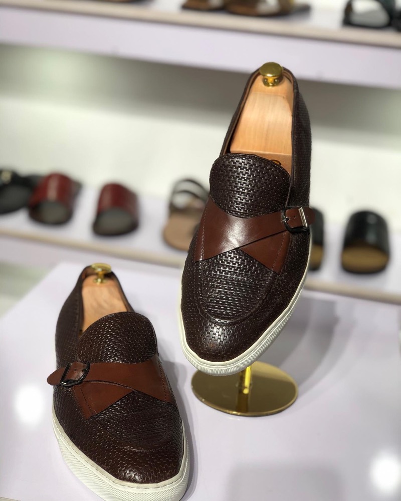 Single monk basket leather snickers | Aeesha Collections - Catlog
